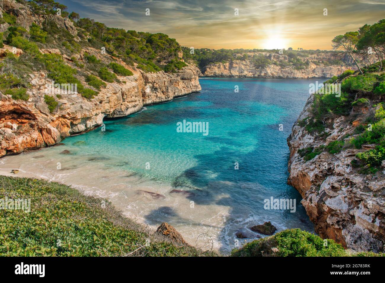 Paradise Calo des Moro Beach in Majorca Mallorca, Spain Stock Photo - Alamy