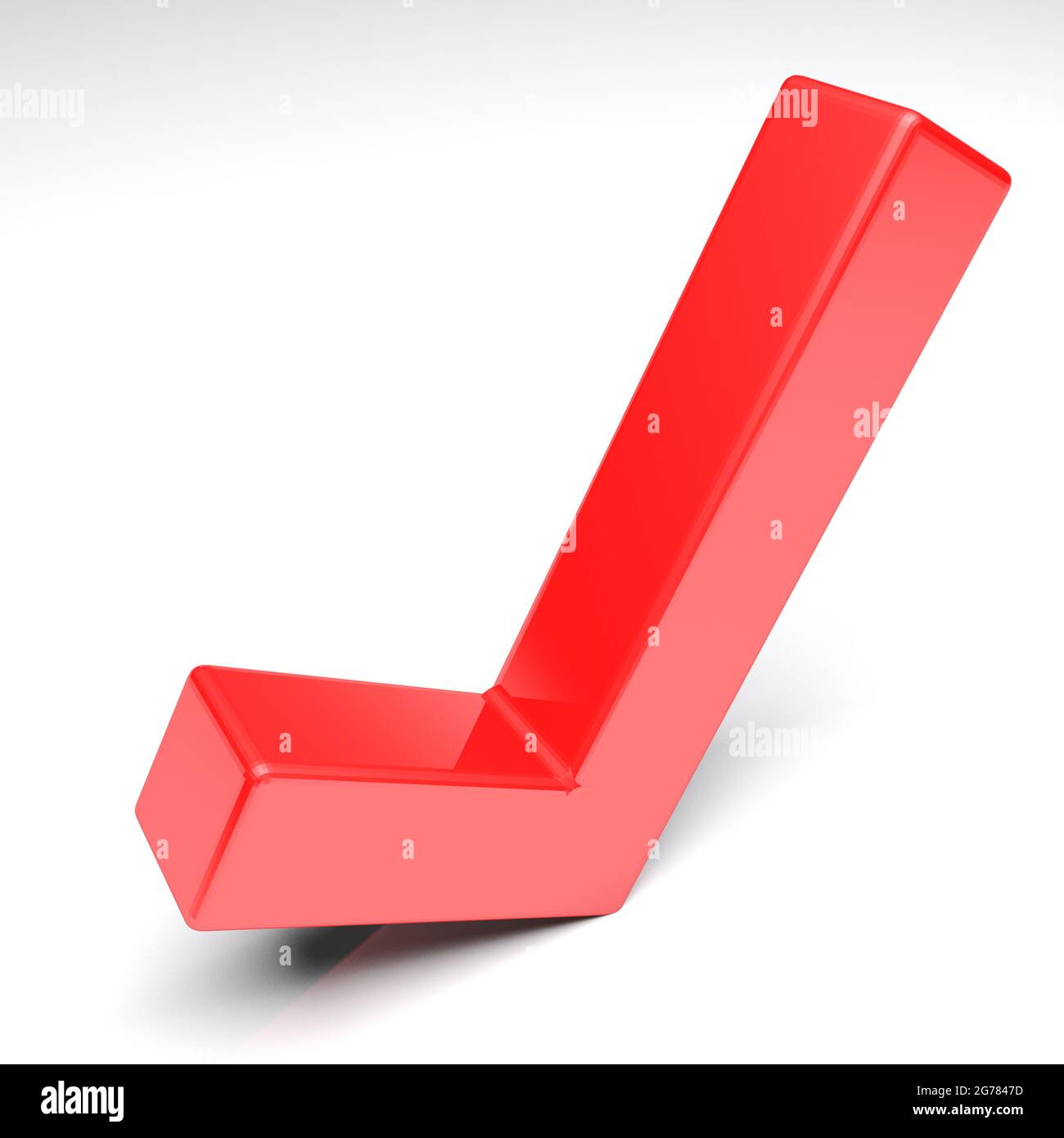 Red check sign isolated on white background - 3D rendering illustration ...