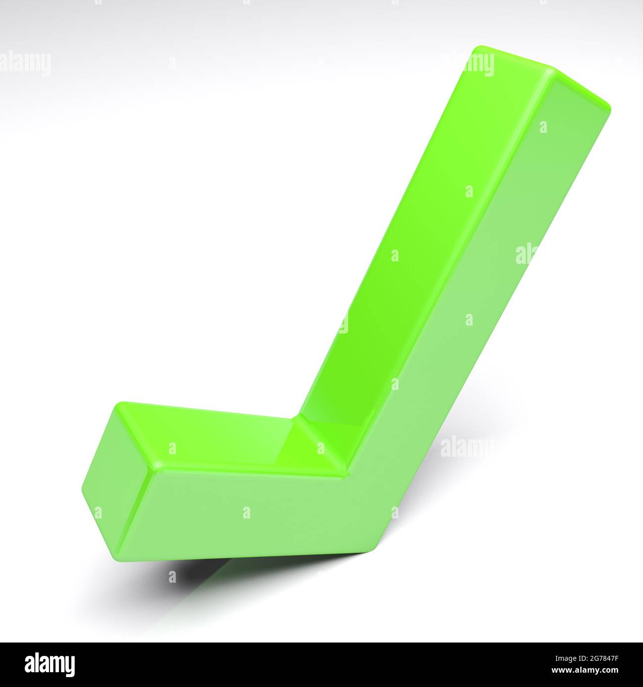 Green check sign isolated on white background - 3D rendering ...