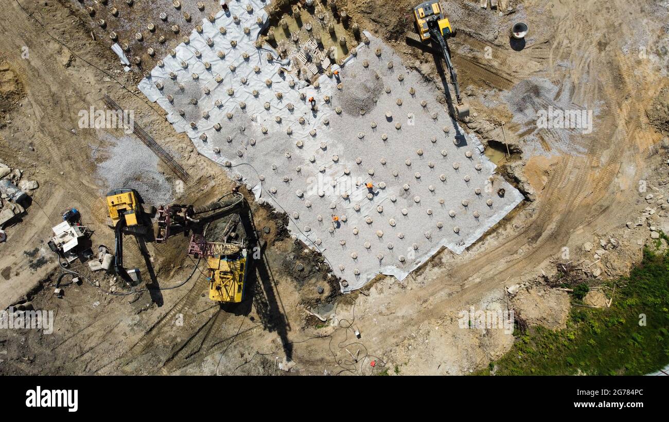 Aerial Photo Busy Industrial Construction Site Stock Photo - Alamy