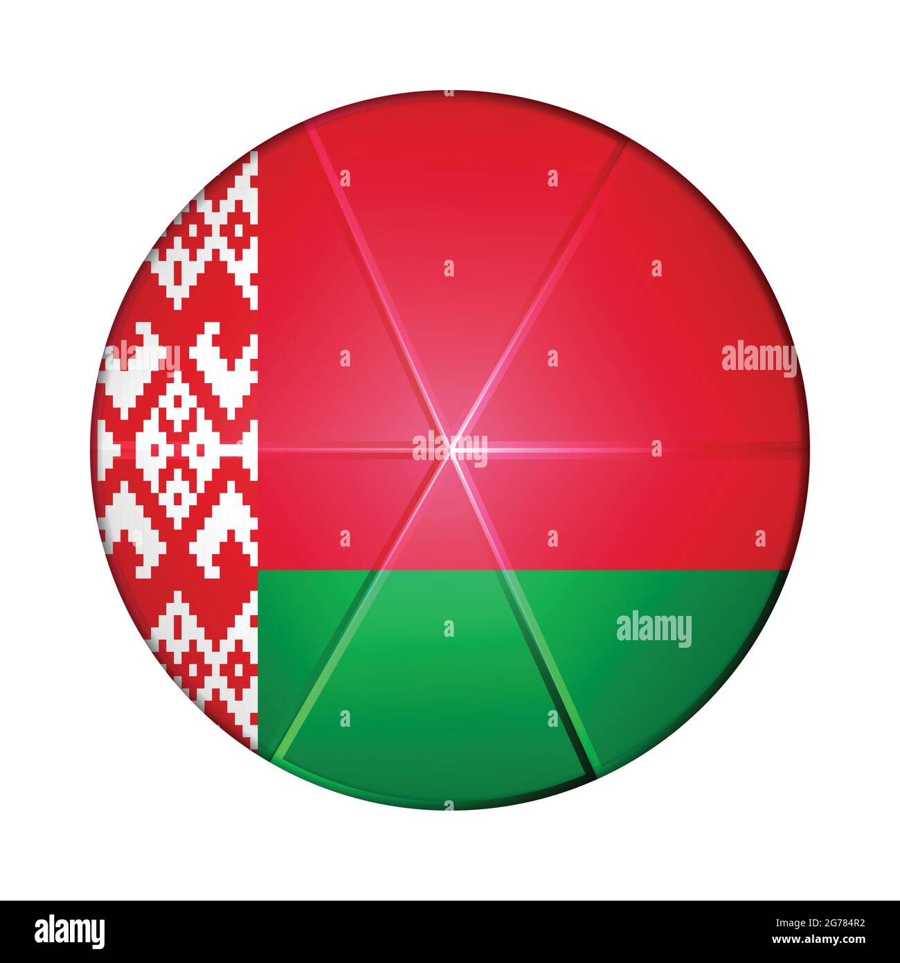 Glass light ball with flag of Belarus. Round sphere, template icon ...