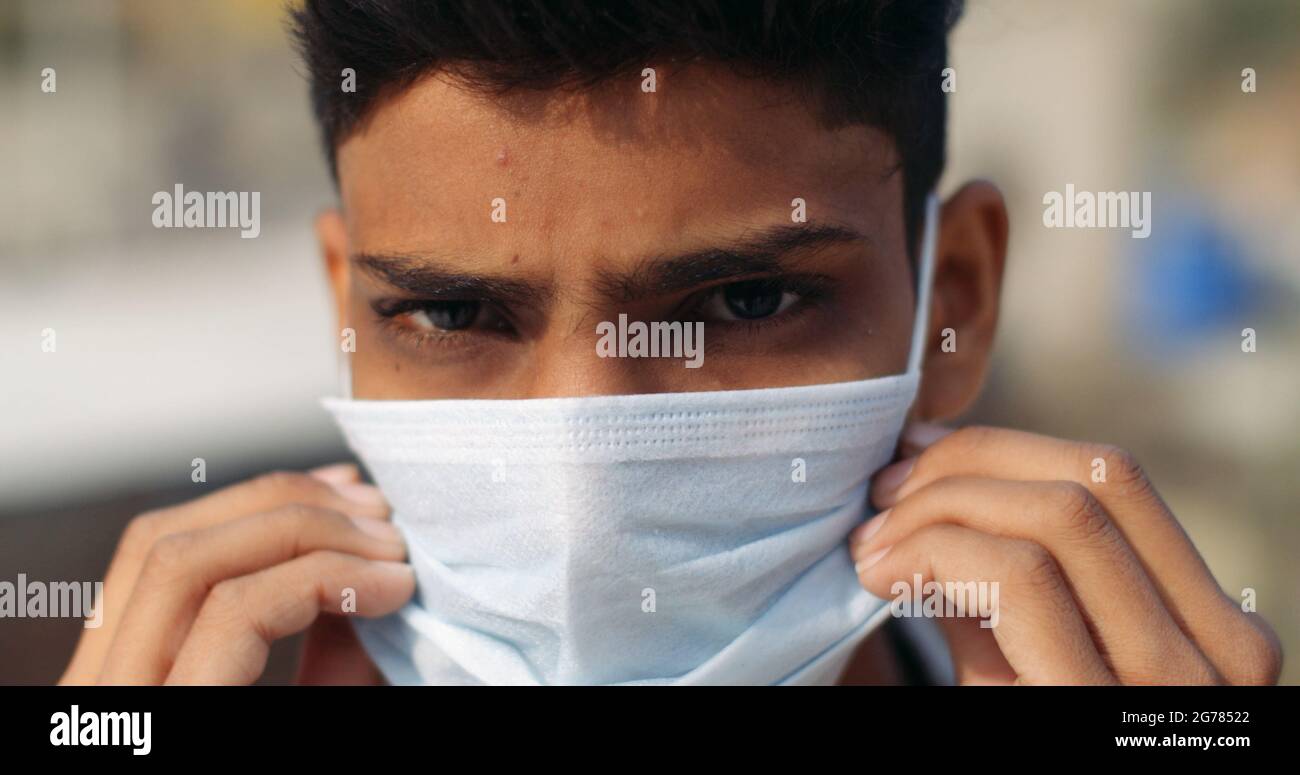 Indian teen wearing face mask hi-res stock photography and images - Alamy