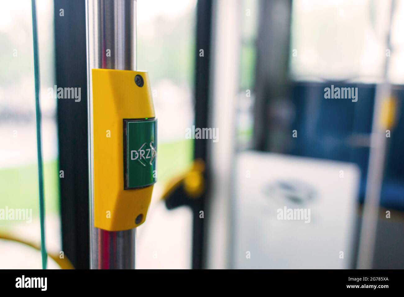Stop request button in a bus hi-res stock photography and images - Alamy