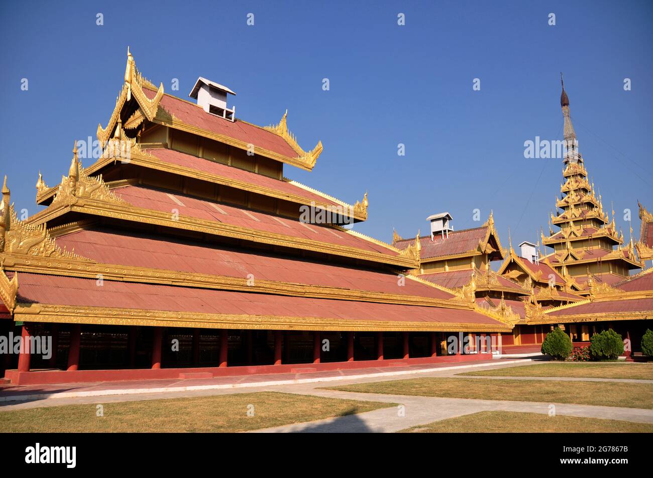 Ancient ruins building of Mandalay Palace the last Burmese monarchy ...