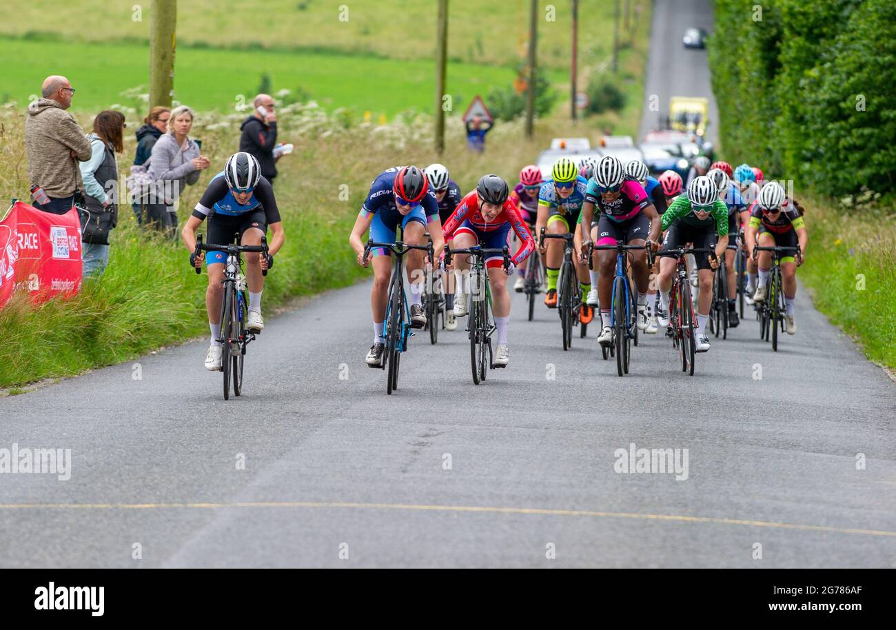 Pewsey, England. 11 July, 2021. Pictured left to right, race winner ...