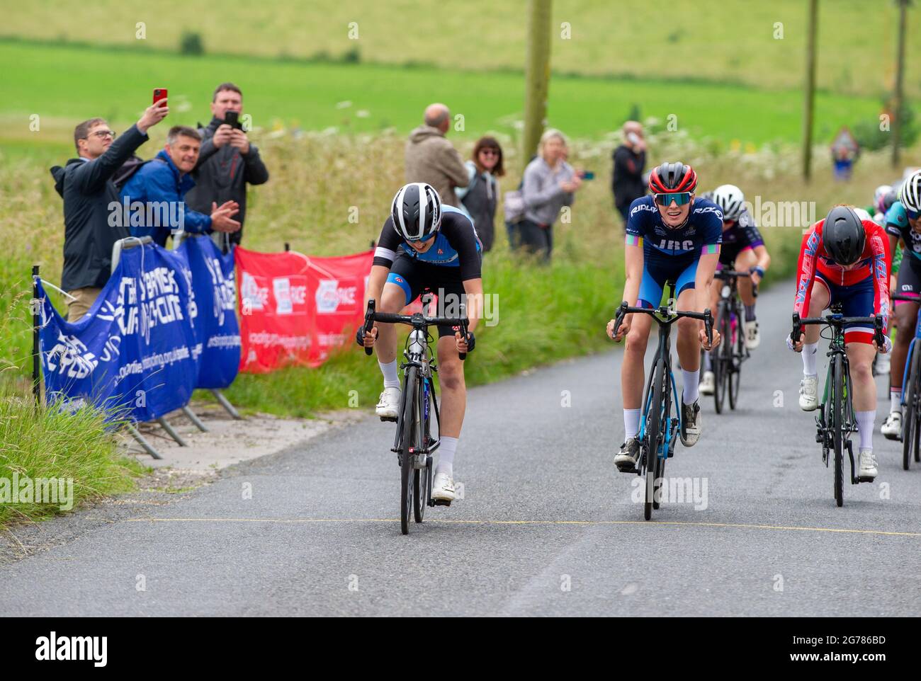 Pewsey, England. 11 July, 2021. Pictured left to right, race winner ...