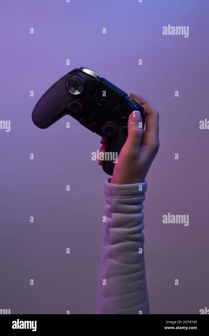 Hand on joystick hi-res stock photography and images - Alamy