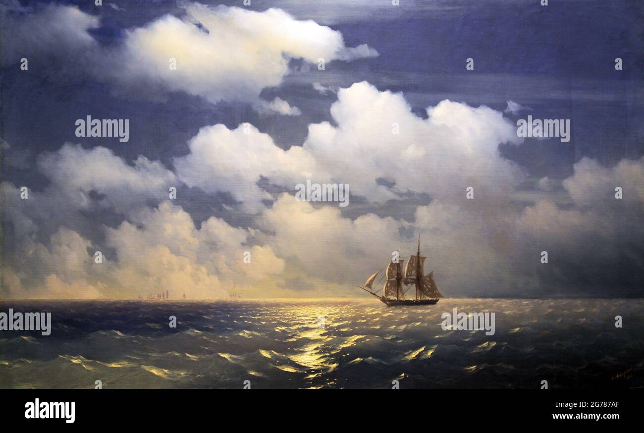 The Brig Mercury meeting the Russian squadron after the victory over ...