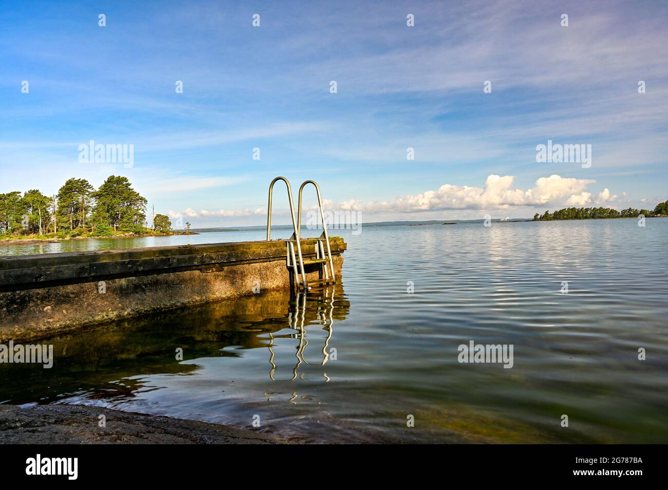 Lakeside bathing jetty sky hi-res stock photography and images - Alamy