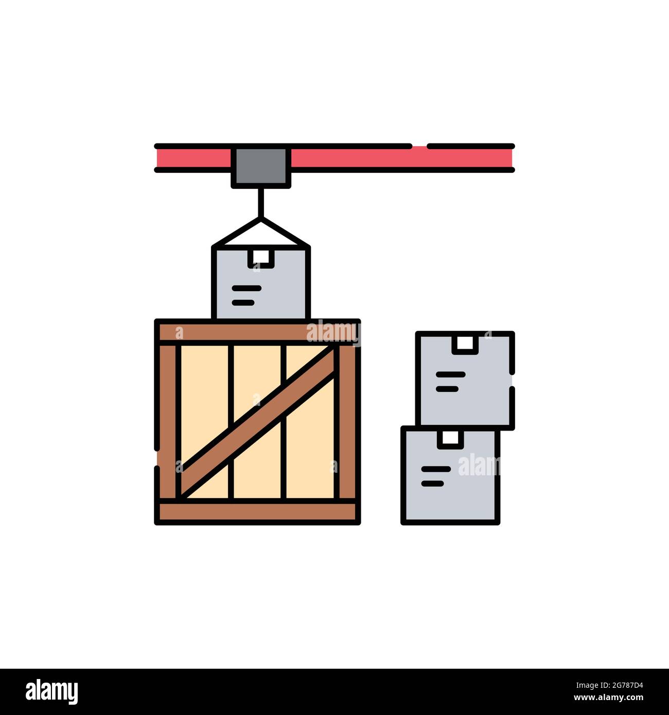 Packing orders olor line icon. Pictogram for web page, mobile app ...