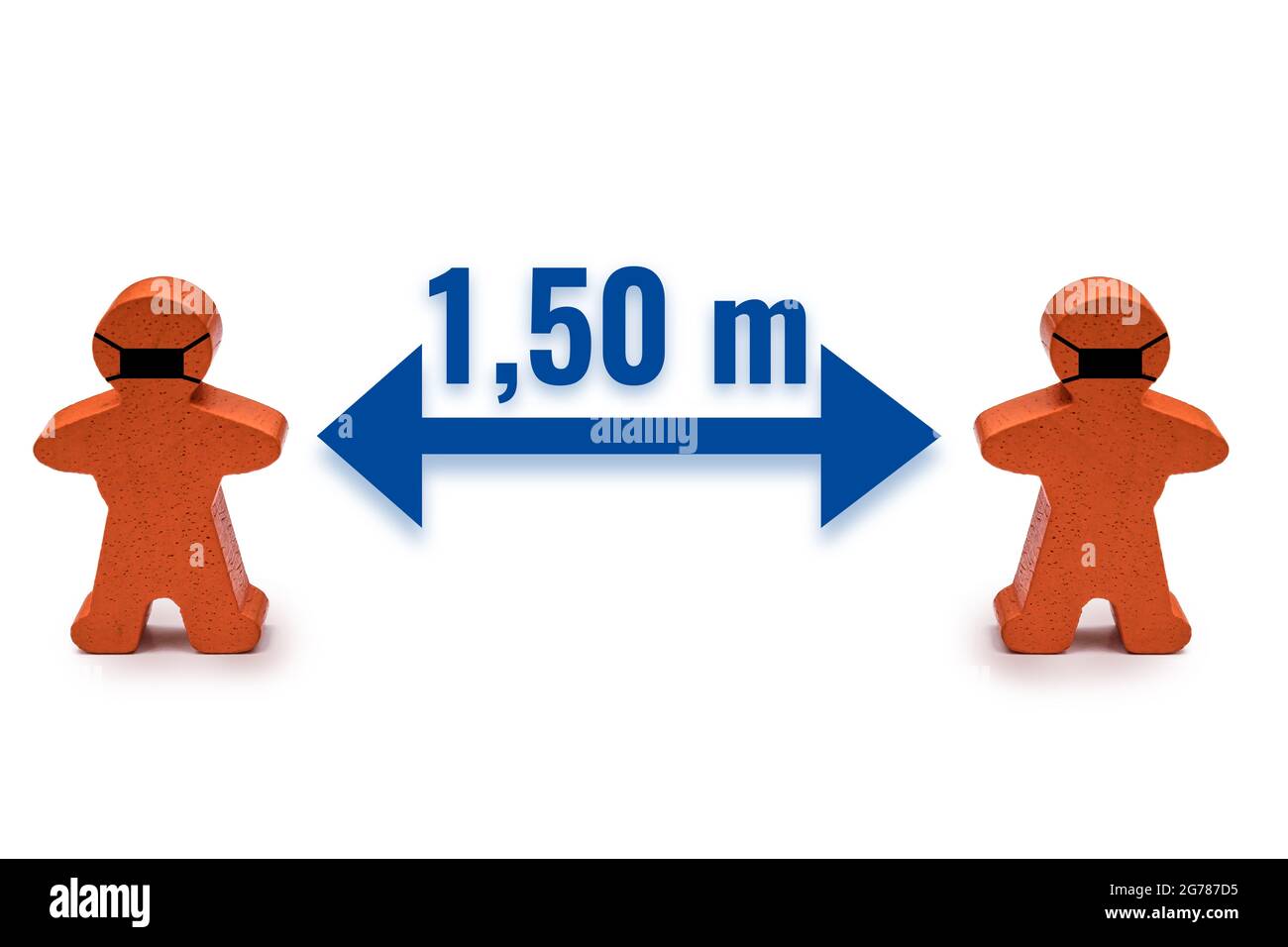 Two meter distance sign Cut Out Stock Images & Pictures - Alamy