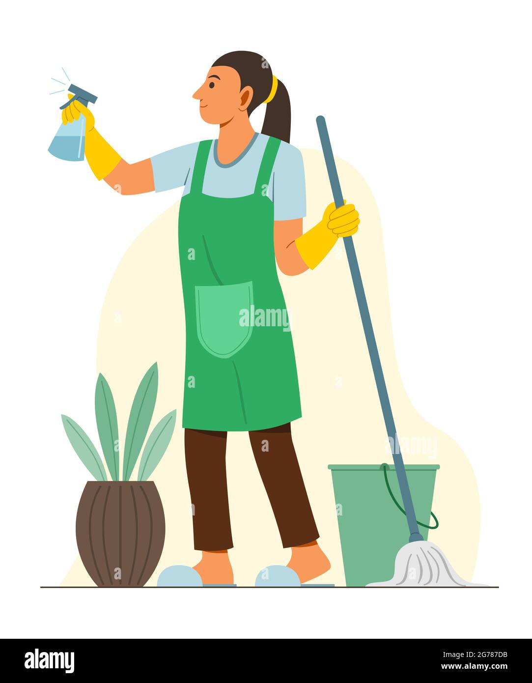 Cleaning house Stock Vector Images - Alamy