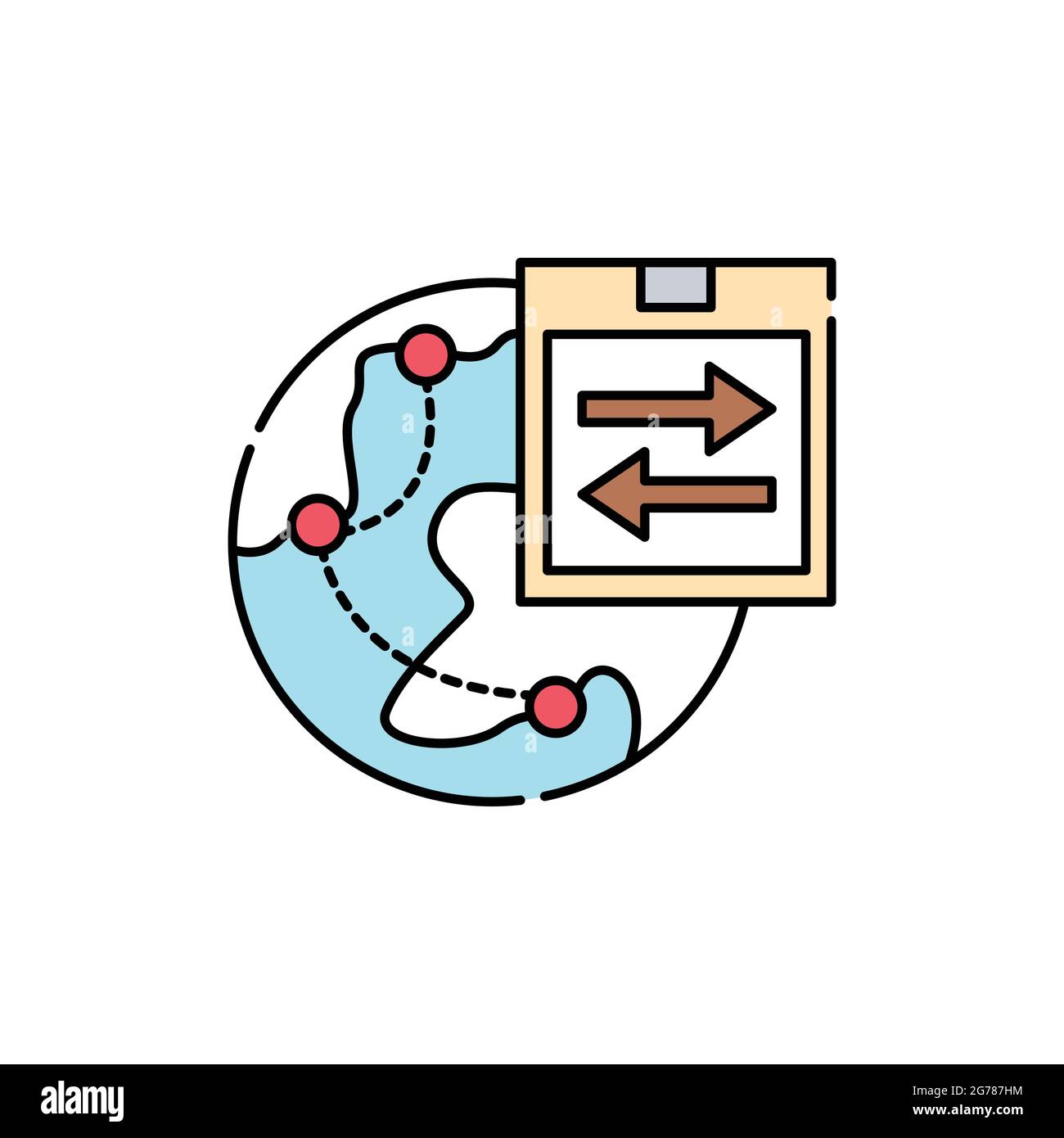 Import export service olor line icon. Pictogram for web page, mobile ...