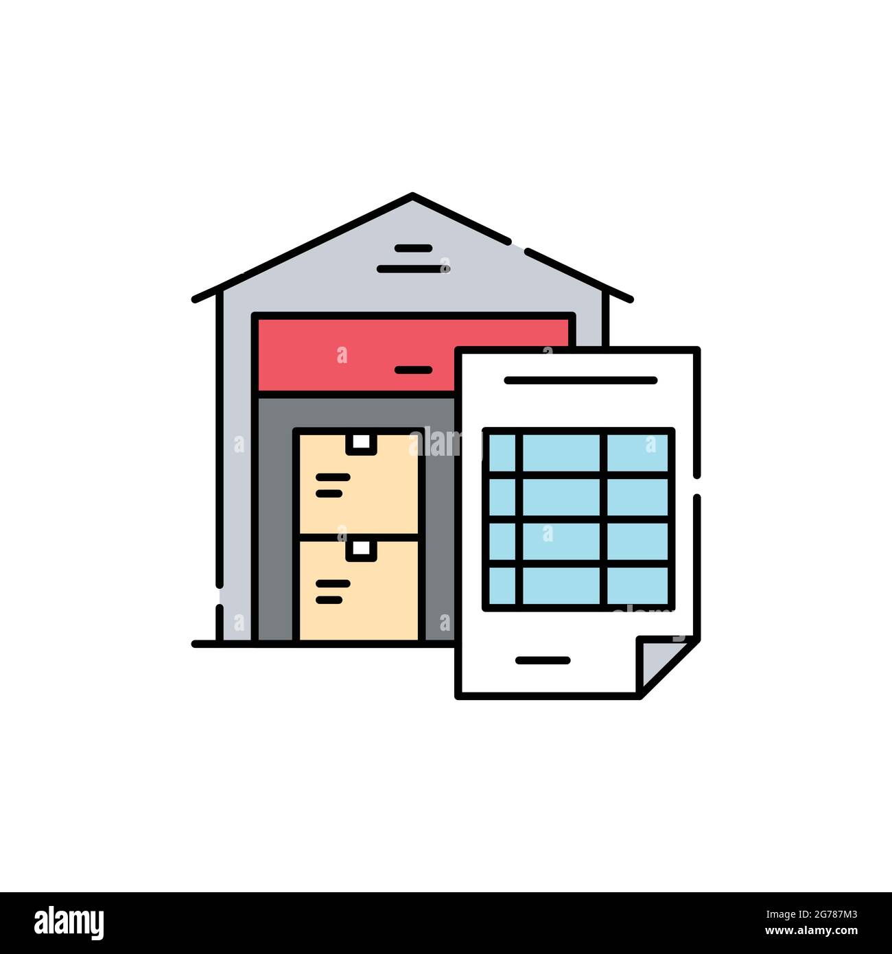Inventory olor line icon. Pictogram for web page, mobile app, promo. UI ...