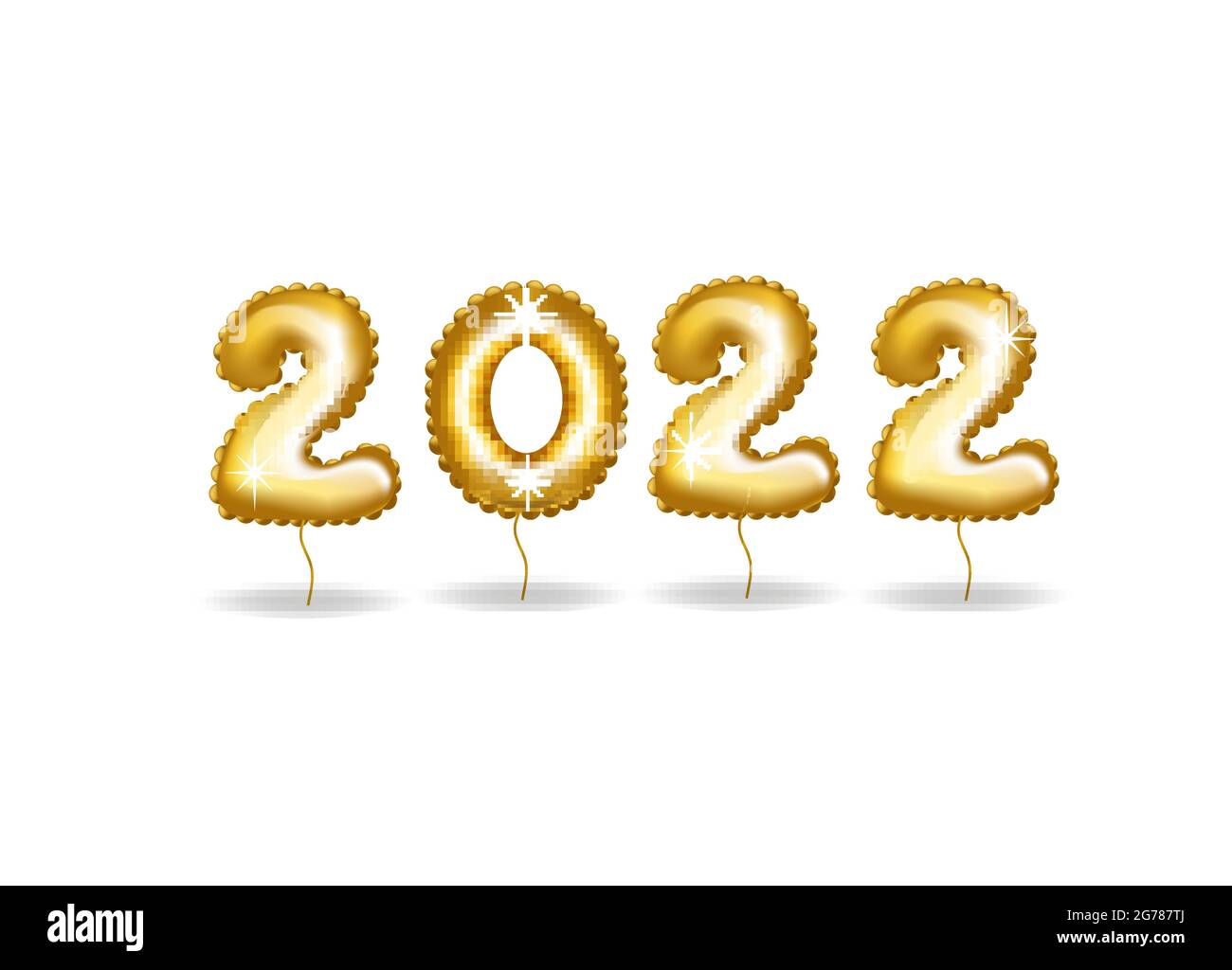 Happy New 2022 Year. Holiday vector illustration of Golden numbers ...
