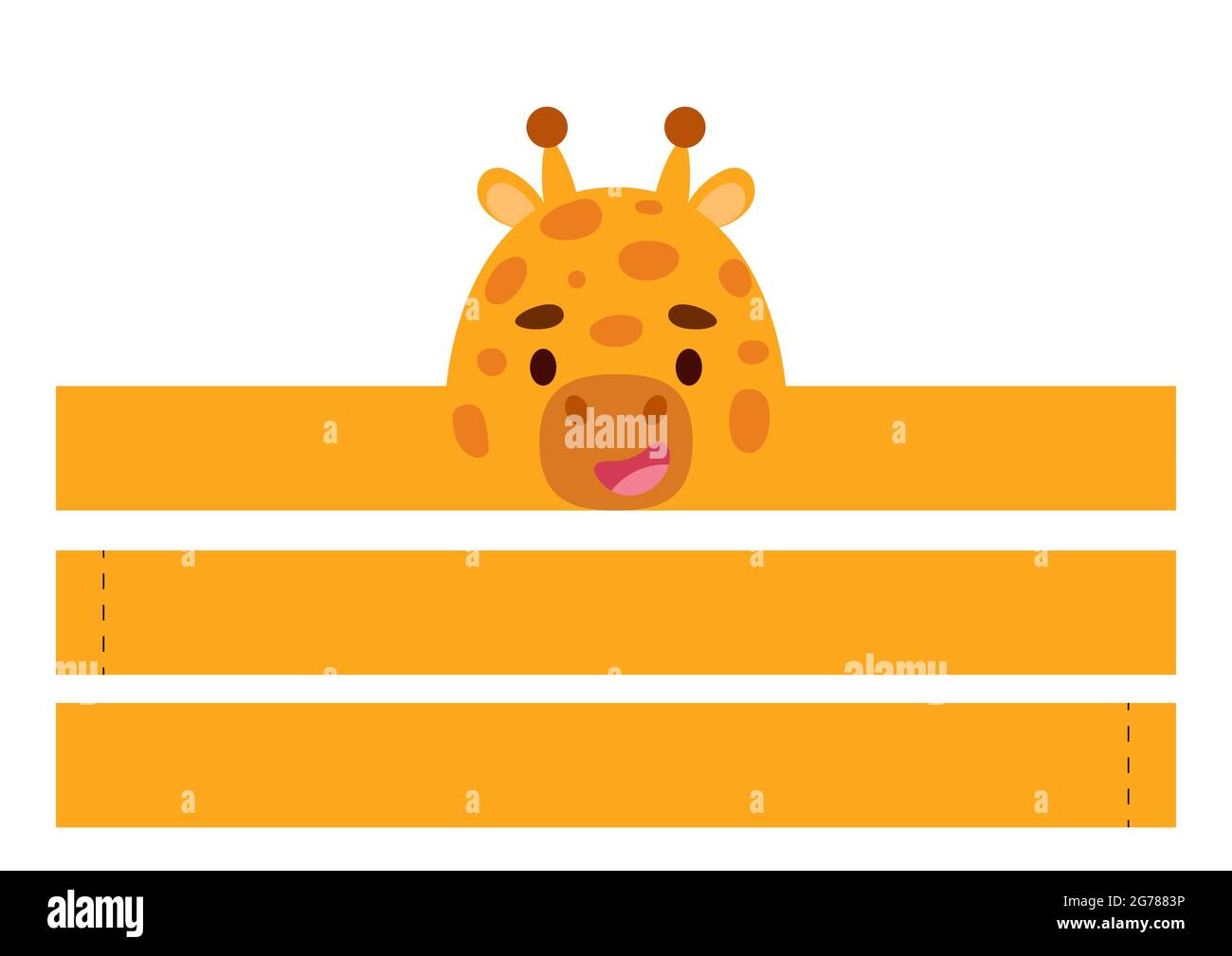Printable giraffe paper crown. Diy cut party ribbon template for ...
