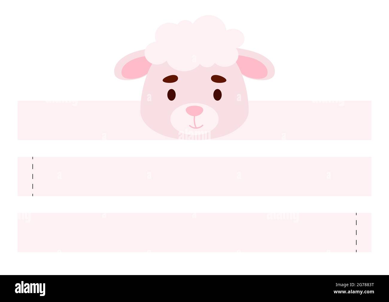 Printable sheep paper crown. Diy cut party ribbon template for birthday ...