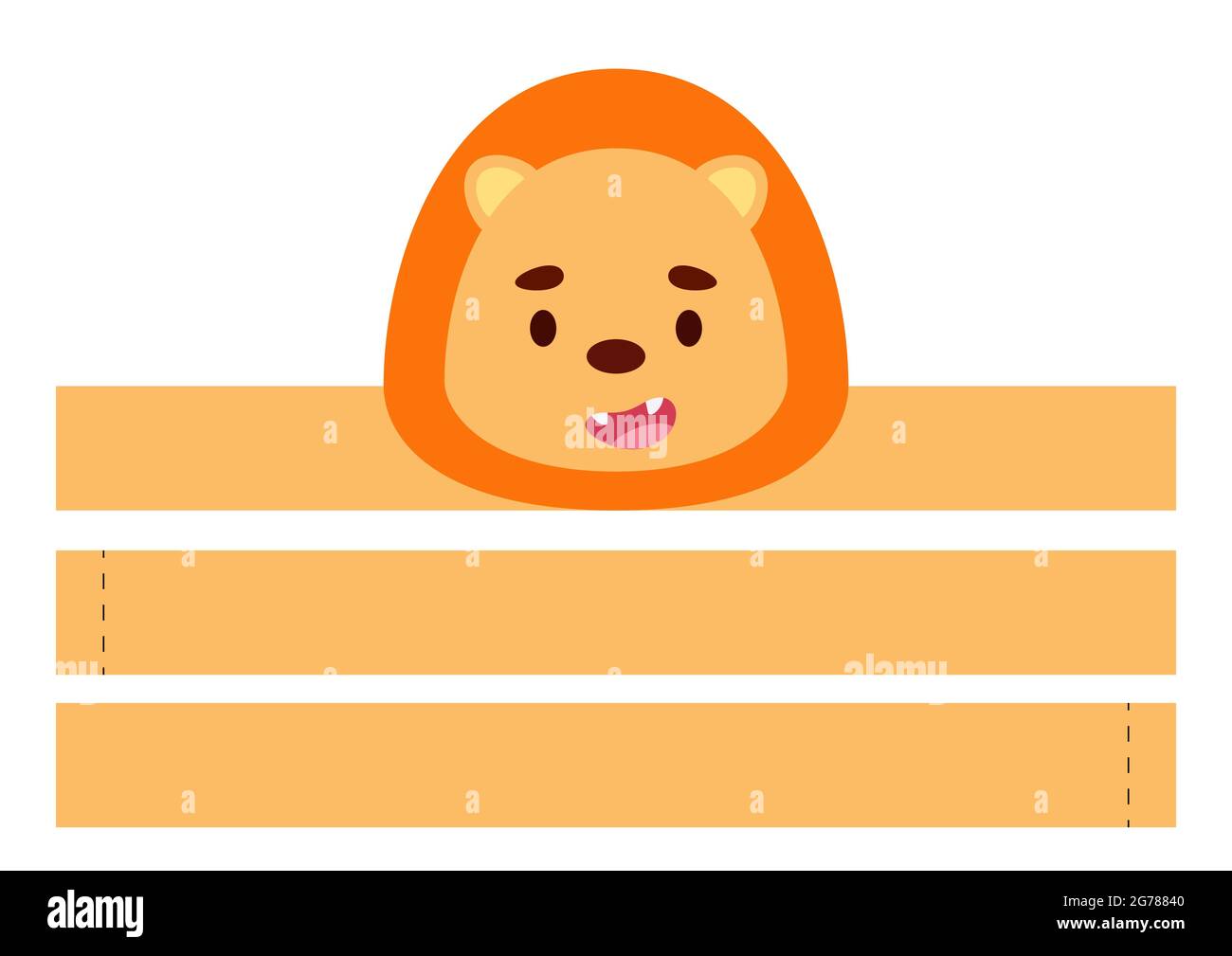 Printable lion paper crown. Diy cut party ribbon template for birthday ...