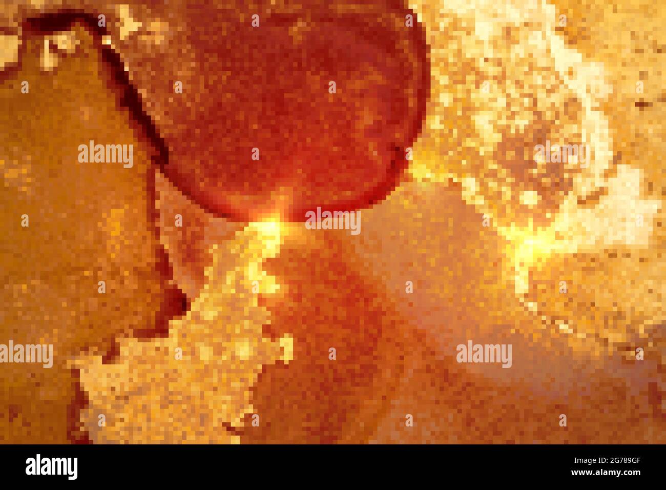 Amber, red and gold abstract marble pattern with sparkles. Vector ...