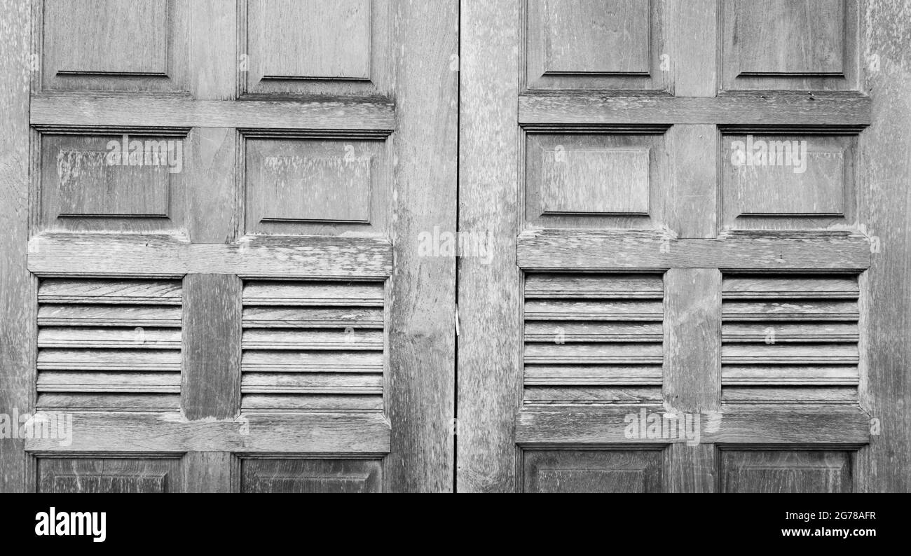 Closed old wooden window. Vintage gray wooden window texture background ...