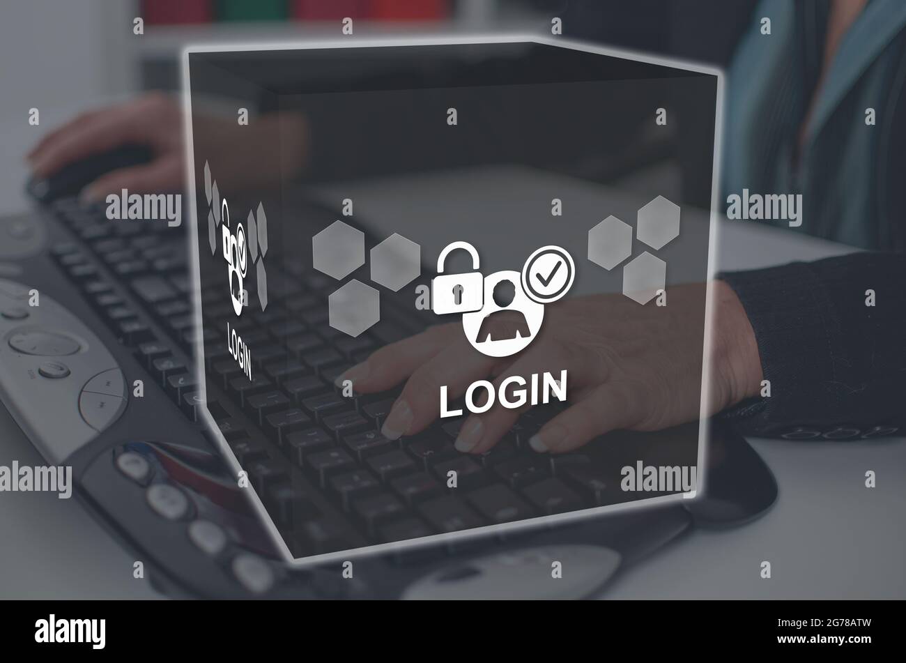 Login concept illustrated by a picture on background Stock Photo - Alamy