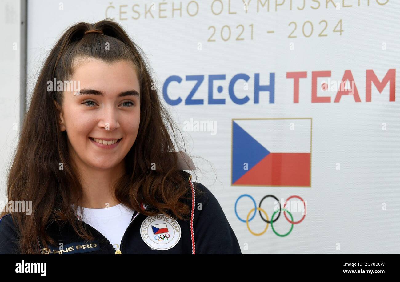 Czech archer Marie Horackova poses for photographers in new Czech ...