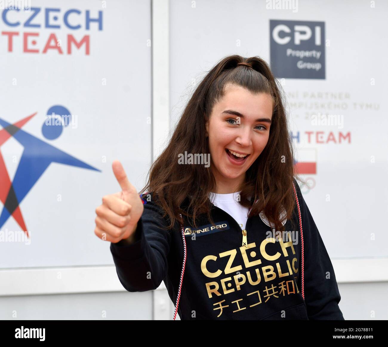 Czech archer Marie Horackova poses for photographers in new Czech ...