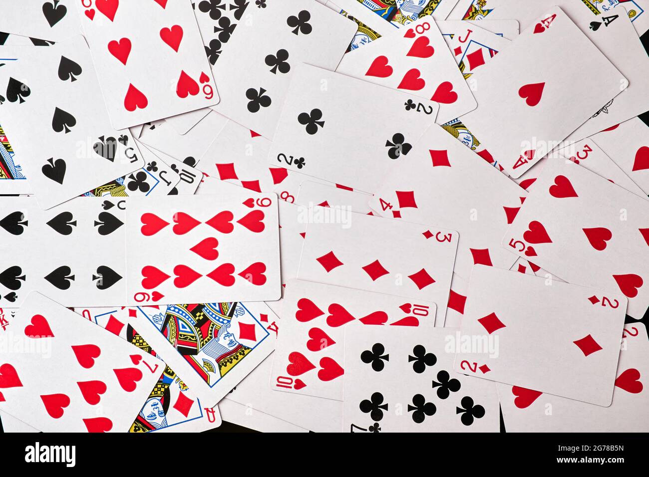background made of playing cards top down view Stock Photo - Alamy