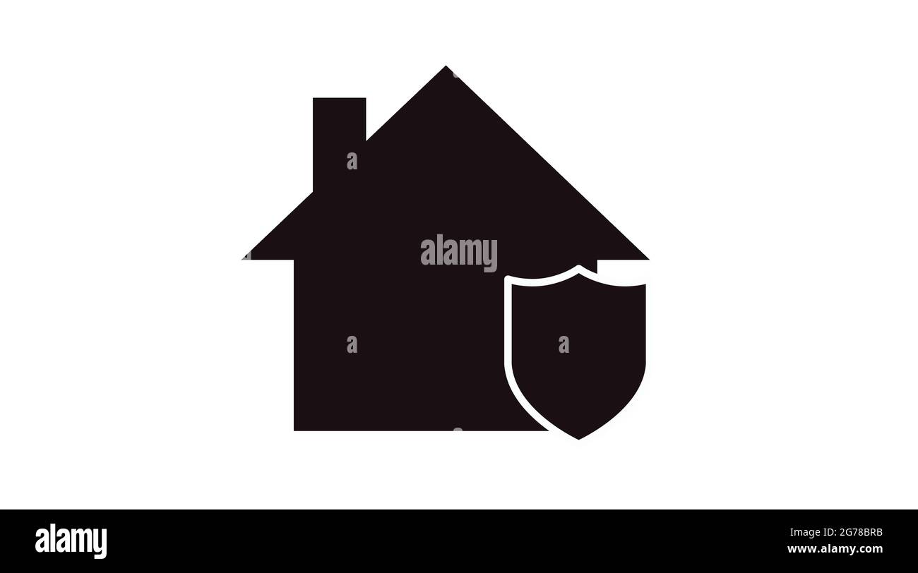 Vector Protected House Icon. Vector isolated illustration of a house ...
