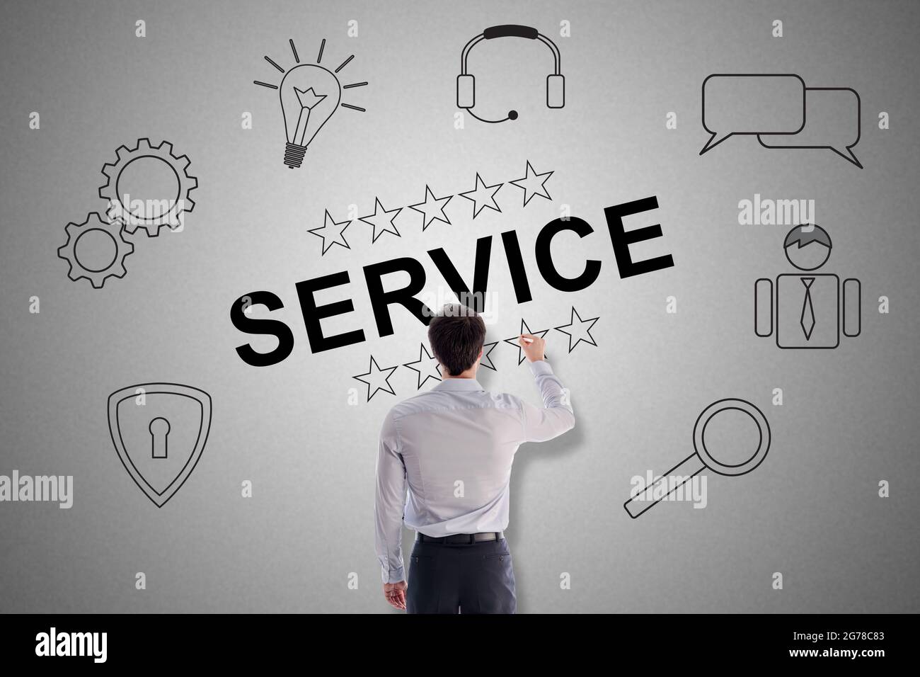 Customer service icon drawn hi-res stock photography and images - Alamy