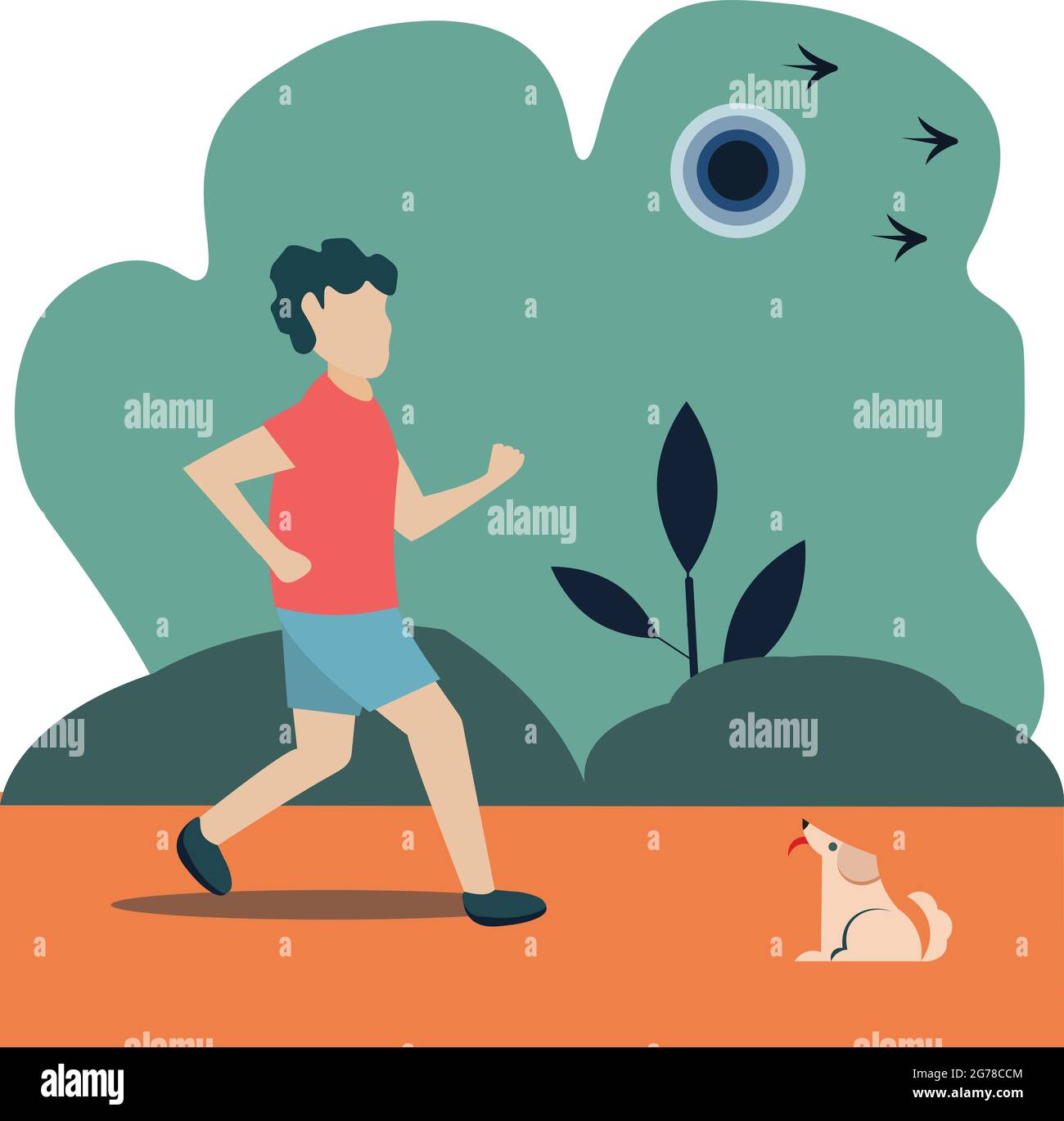 Fit young man jogging Stock Vector Images - Alamy