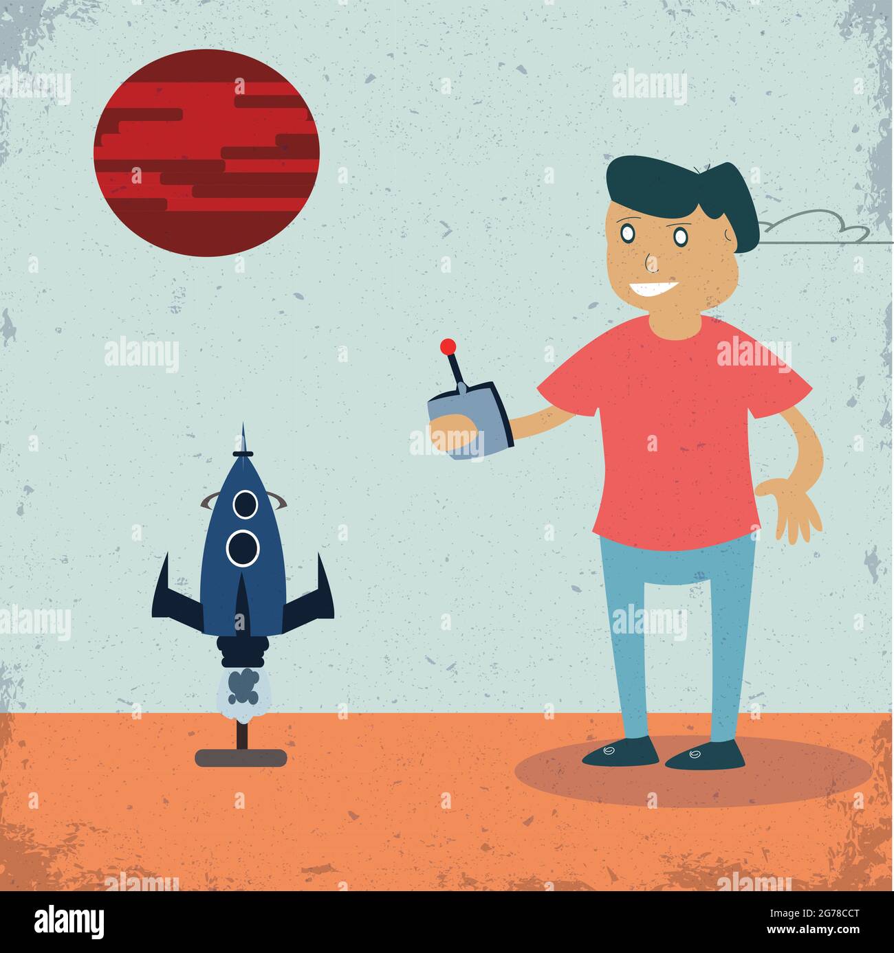 Boy rocket Stock Vector Images - Alamy