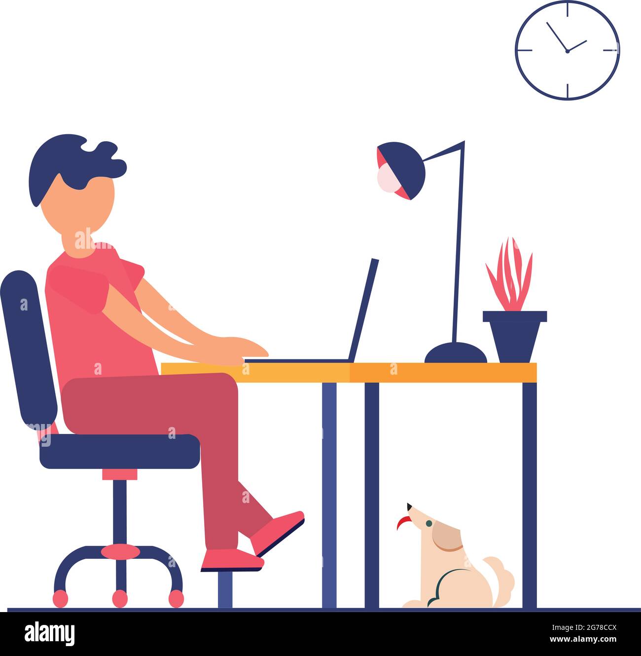 Man using modern laptop Stock Vector Images - Alamy