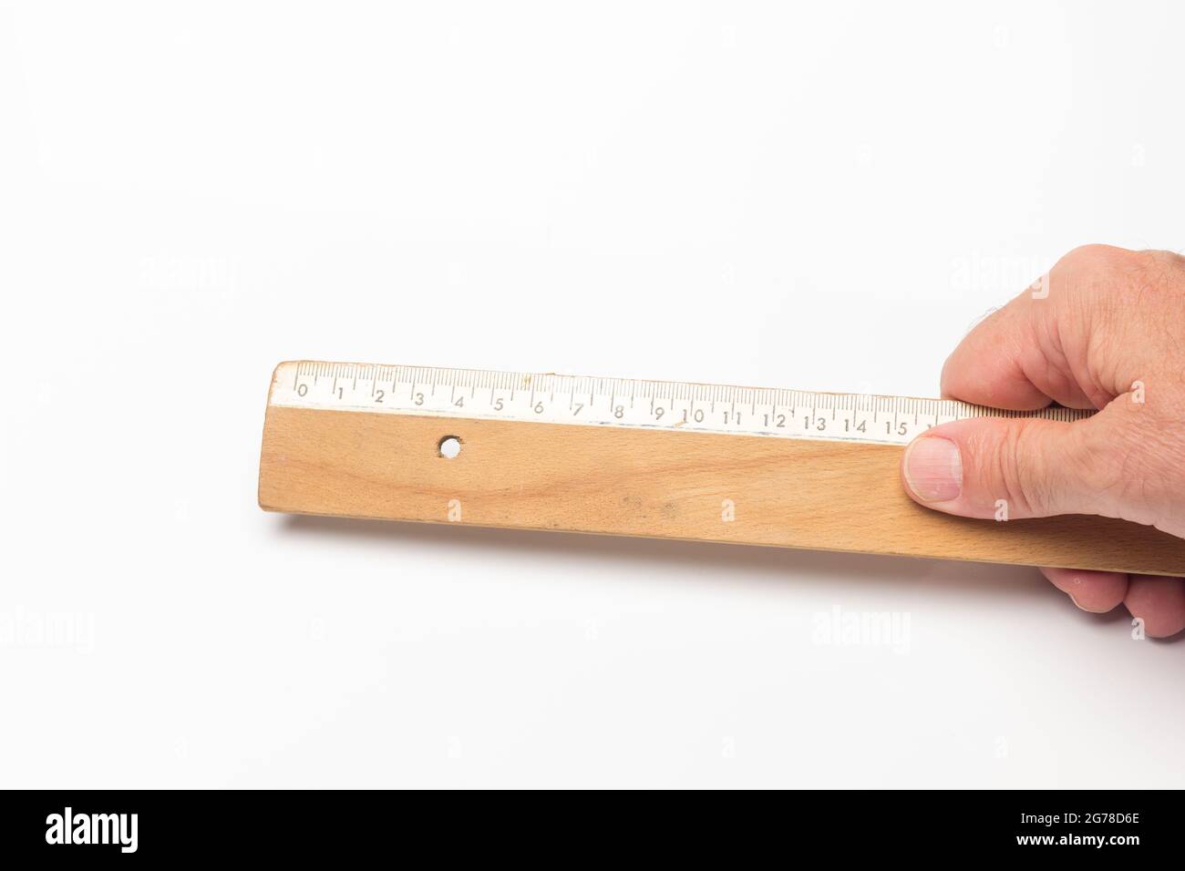 Wooden ruler, classic for taking measurements and making technical ...