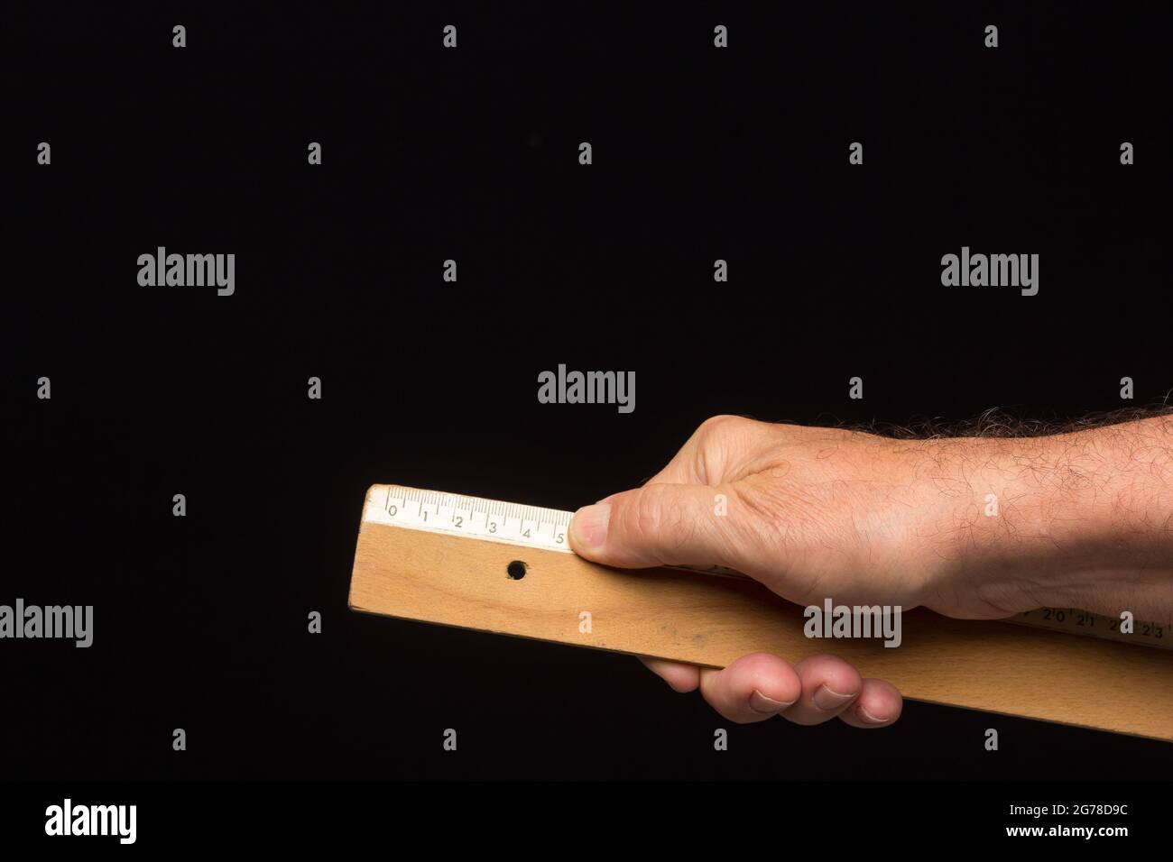 Wooden ruler, classic for taking measurements and making technical ...