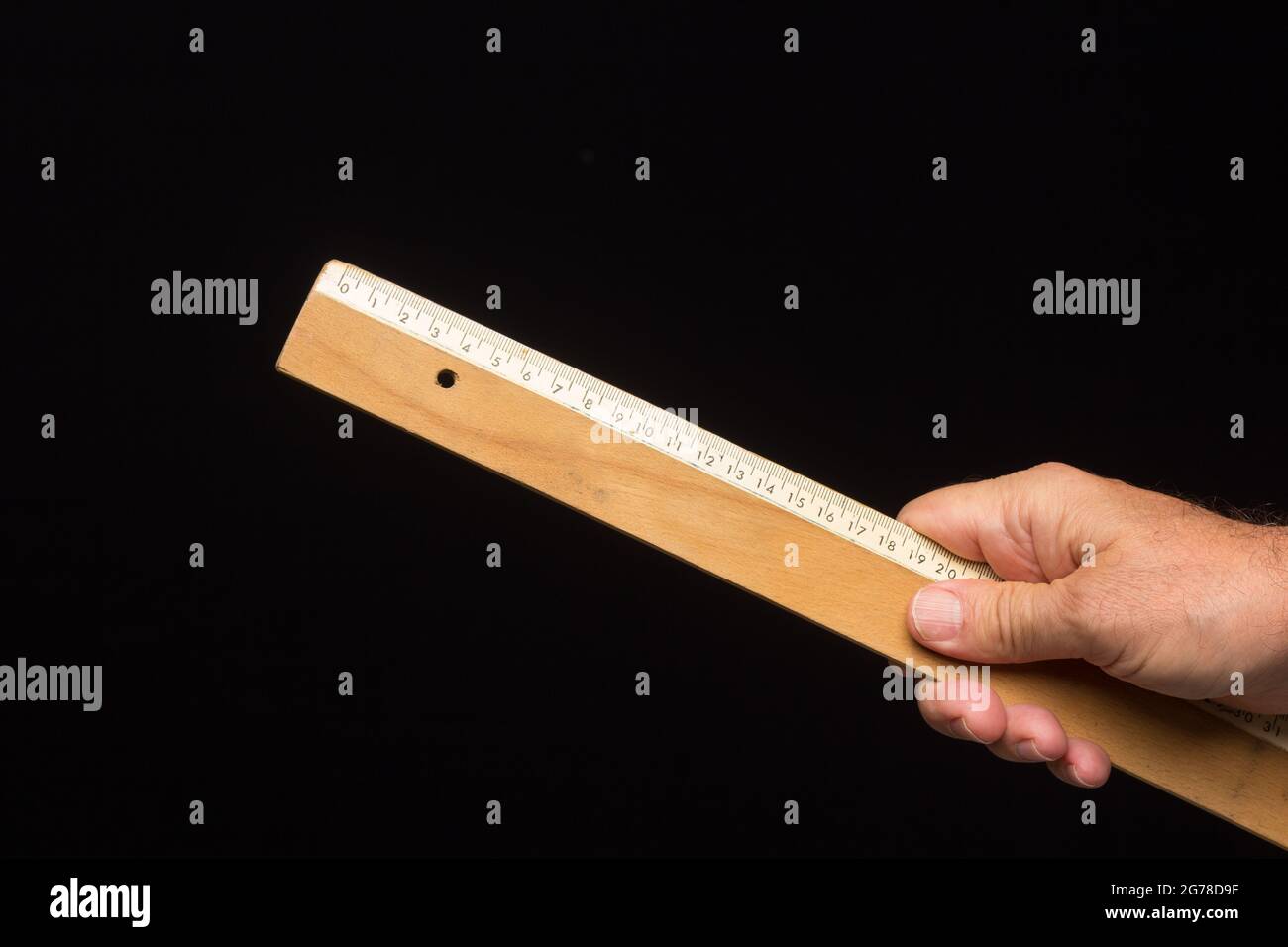 Wooden ruler, classic for taking measurements and making technical ...