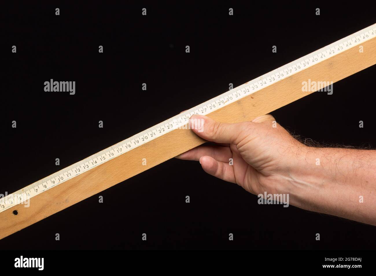 Wooden ruler, classic for taking measurements and making technical ...