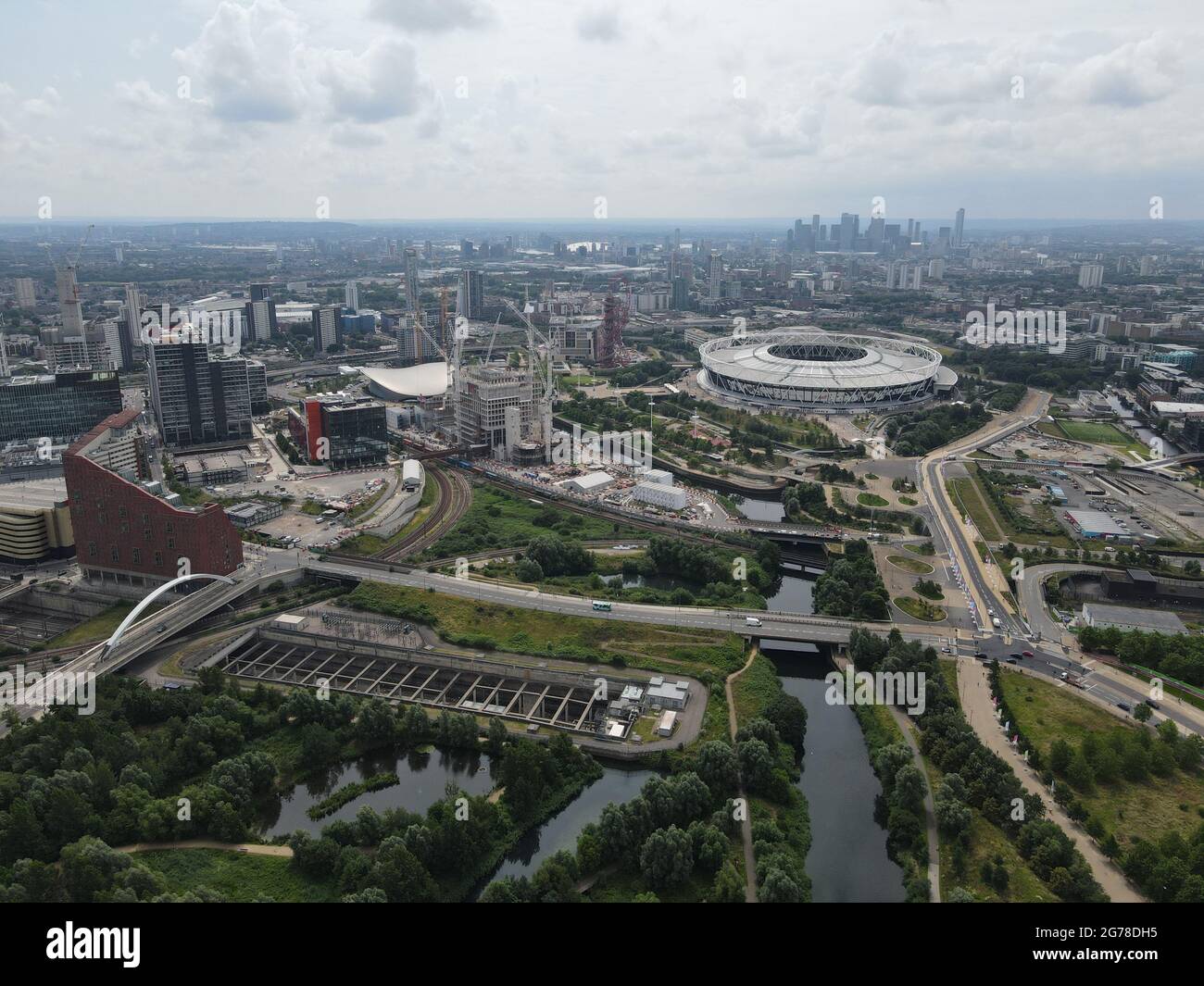 UCL East new University building work 2021 Stratford East London Aerial ...