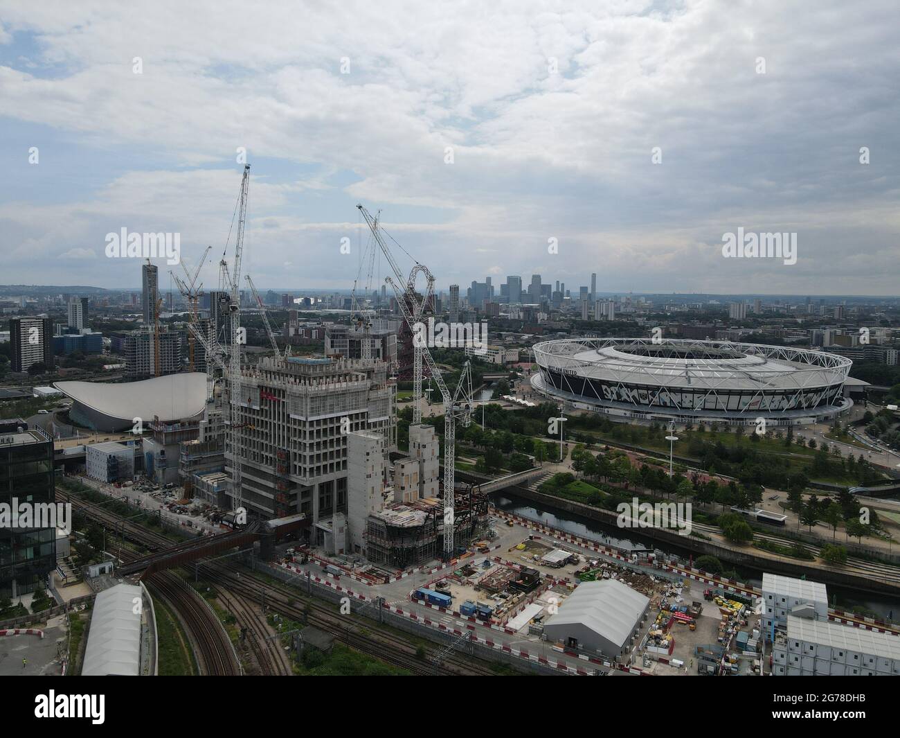 UCL East new University building work 2021 Stratford East London Aerial ...