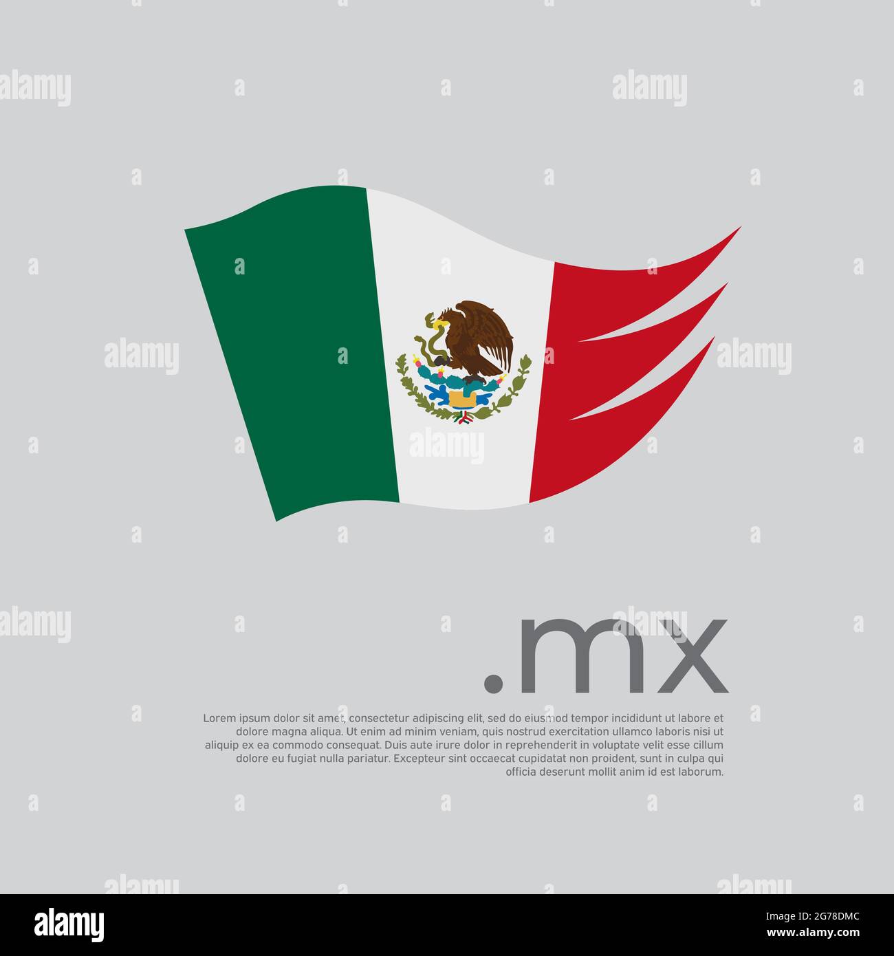 Mexico flag. Vector stylized design national poster on a white ...
