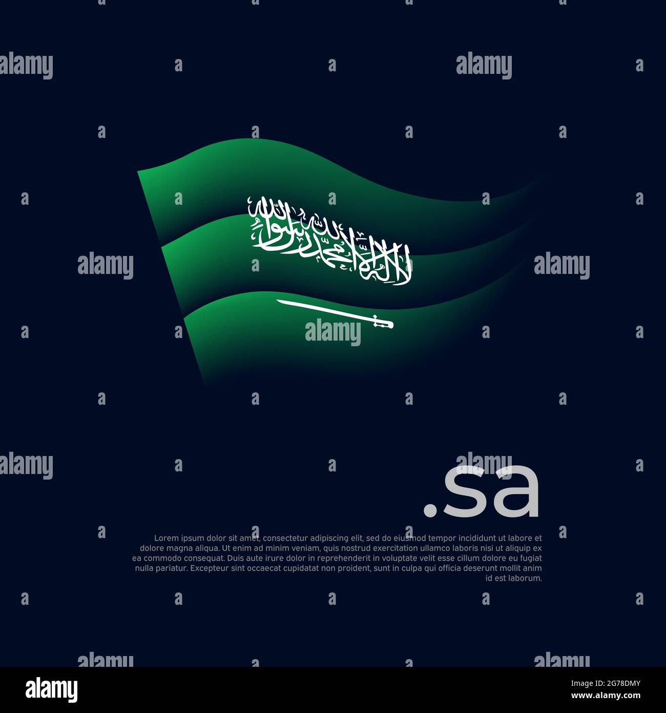 Saudi Arabia flag. Stripes colors of the saudi arabian flag on dark ...