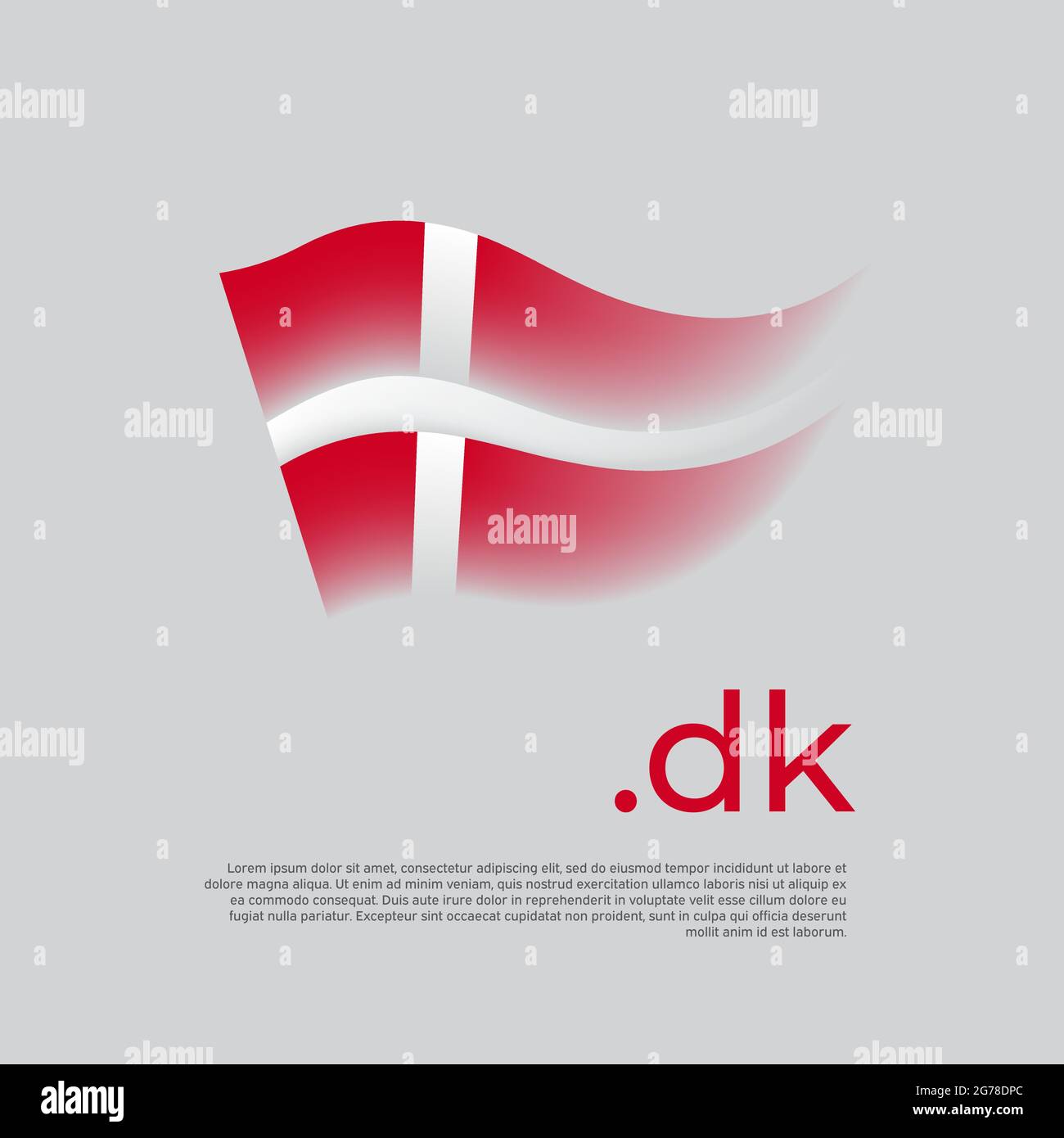 Denmark flag. Stripes colors of the danish flag on a white background ...