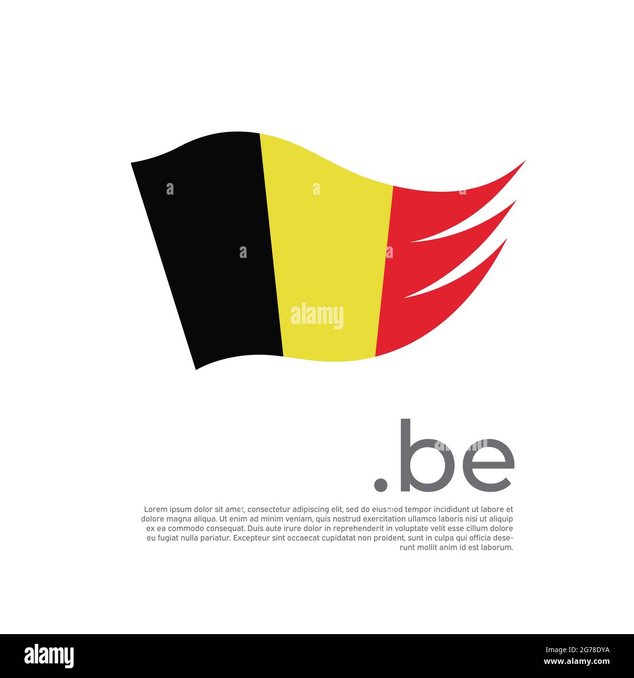 Belgium flag. Vector stylized design national poster on a white ...