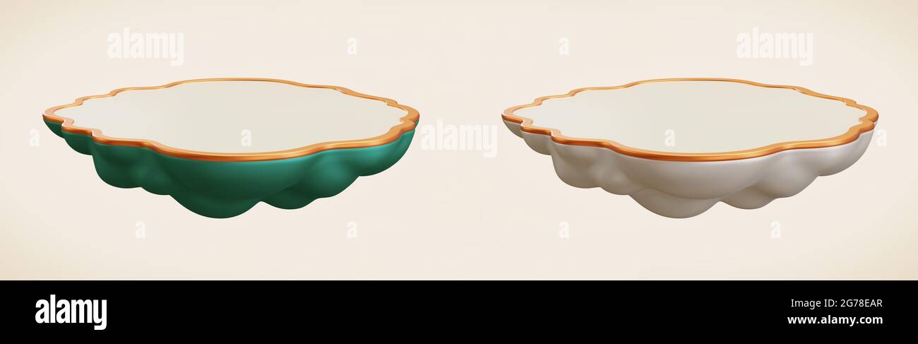 3d cloud shape display podiums set. Illustration of floating stages ...