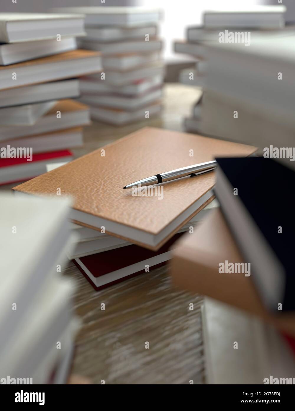 Books pile 3d render large hi-res stock photography and images - Alamy