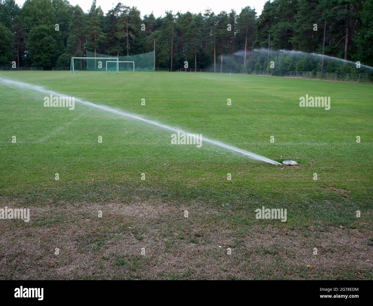 Football ground sprinkler hi-res stock photography and images - Alamy