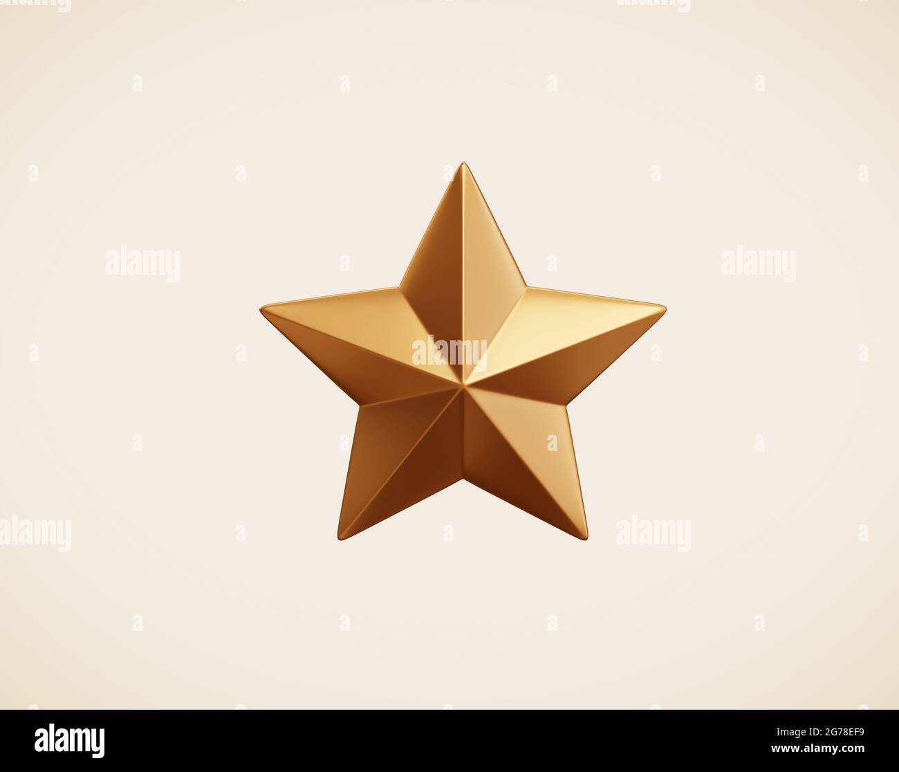 3d metal golden star. Illustration of a pentagram shape suitable for ...