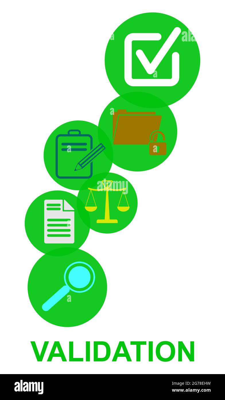 Validation concept drawn on a white background Stock Photo - Alamy