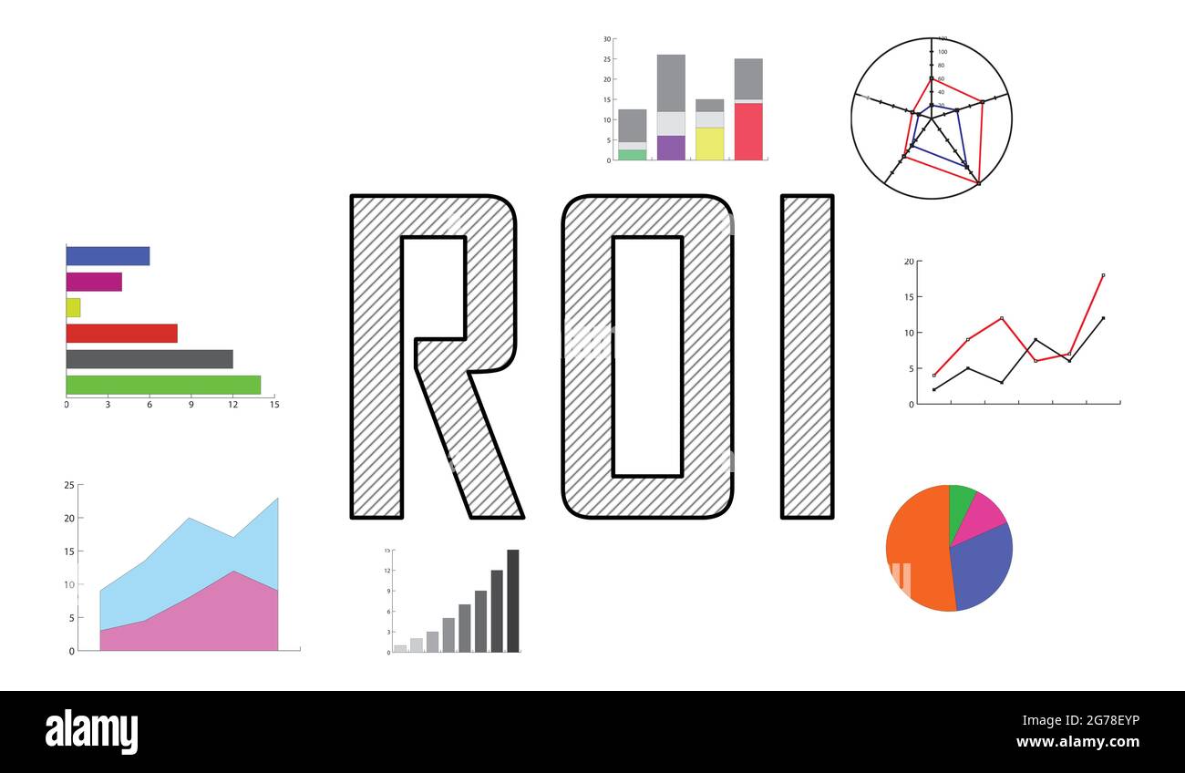 Illustration of a roi concept Stock Photo - Alamy