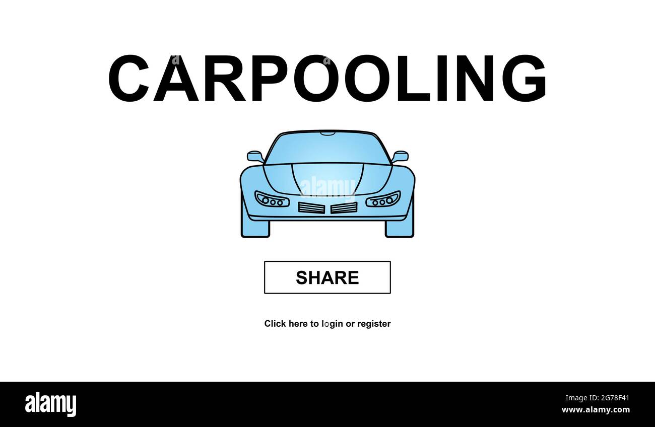 Carpooling concept on white background Stock Photo - Alamy